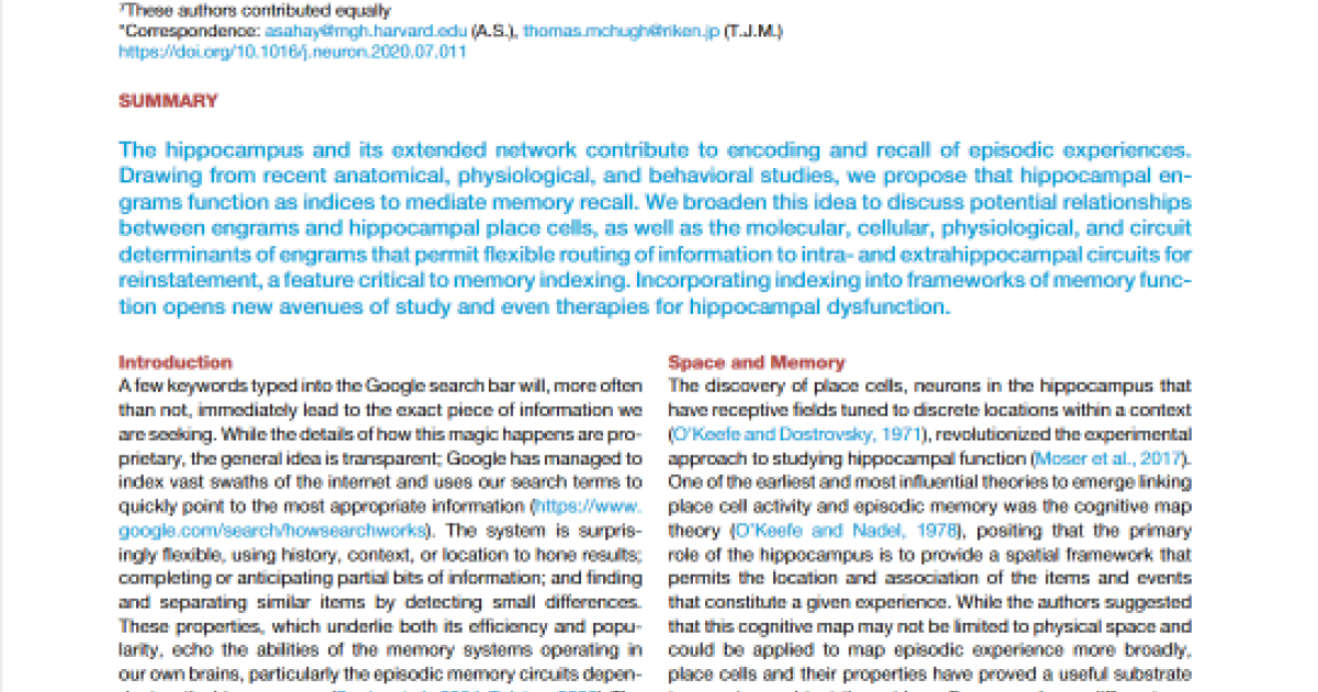 mru_Neuron_200807 | Okinawa Institute of Science and Technology OIST