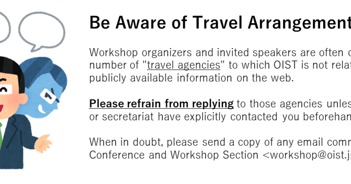 Be Aware of Travel Arrangement Scam! | Okinawa Institute of Science and ...