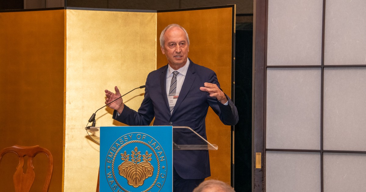 Dr. Peter Gruss, OIST President talks at the ceremony of OIST ...